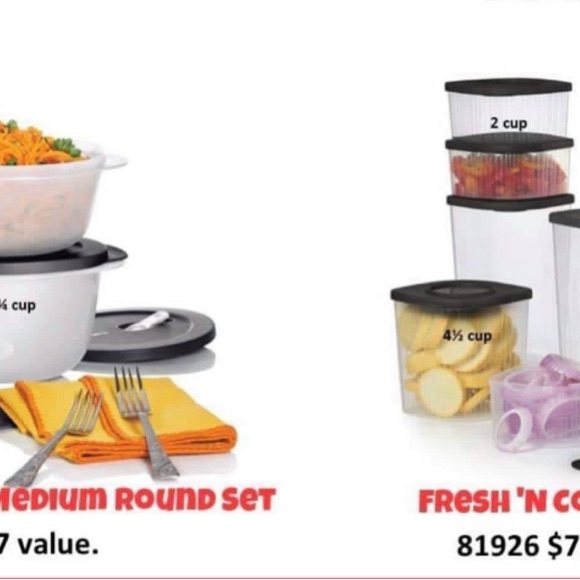 Tupperware | Kitchen | Tupperware Fresh N Cool Set Black And White ...